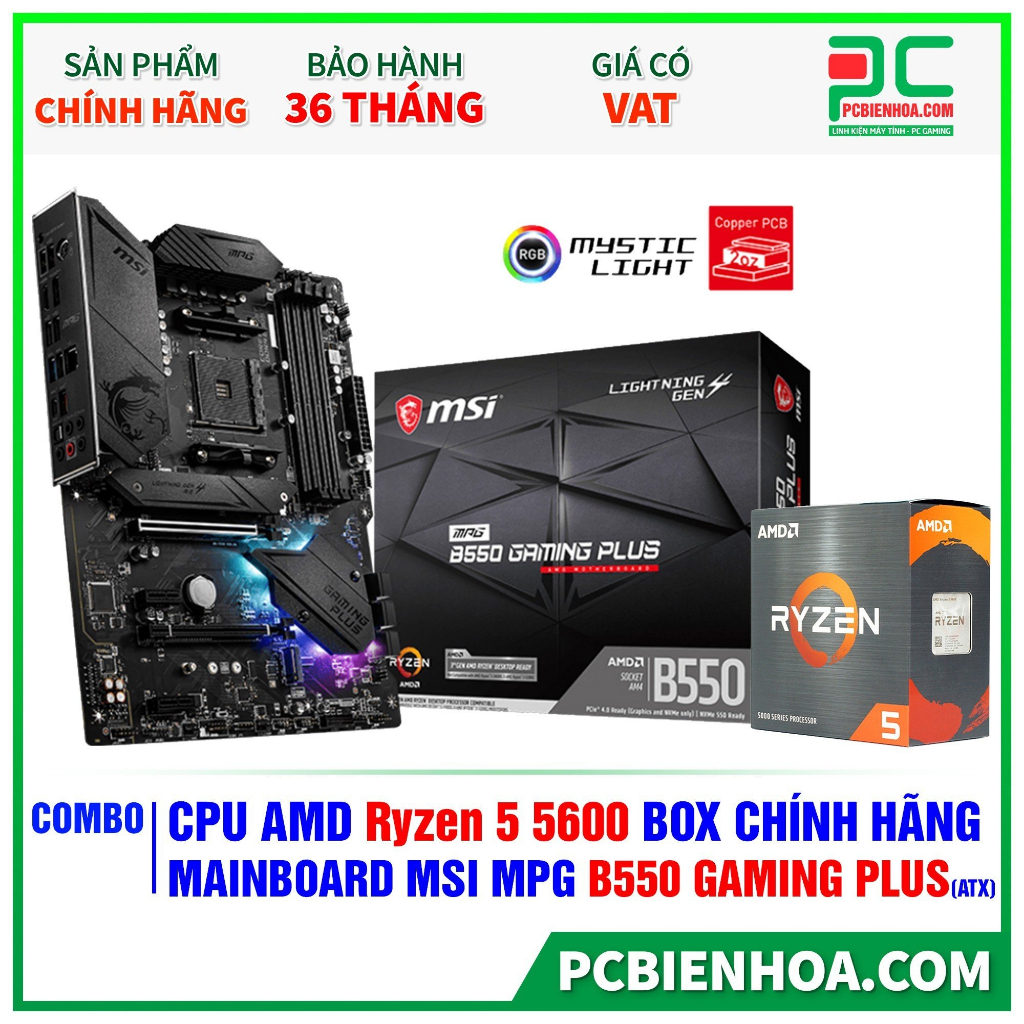 Combo AMD giá tốt -B550 Gaming Plus ATX+ Ryzen ( 5600/5600X 5700X ) | Shopee Việt Nam