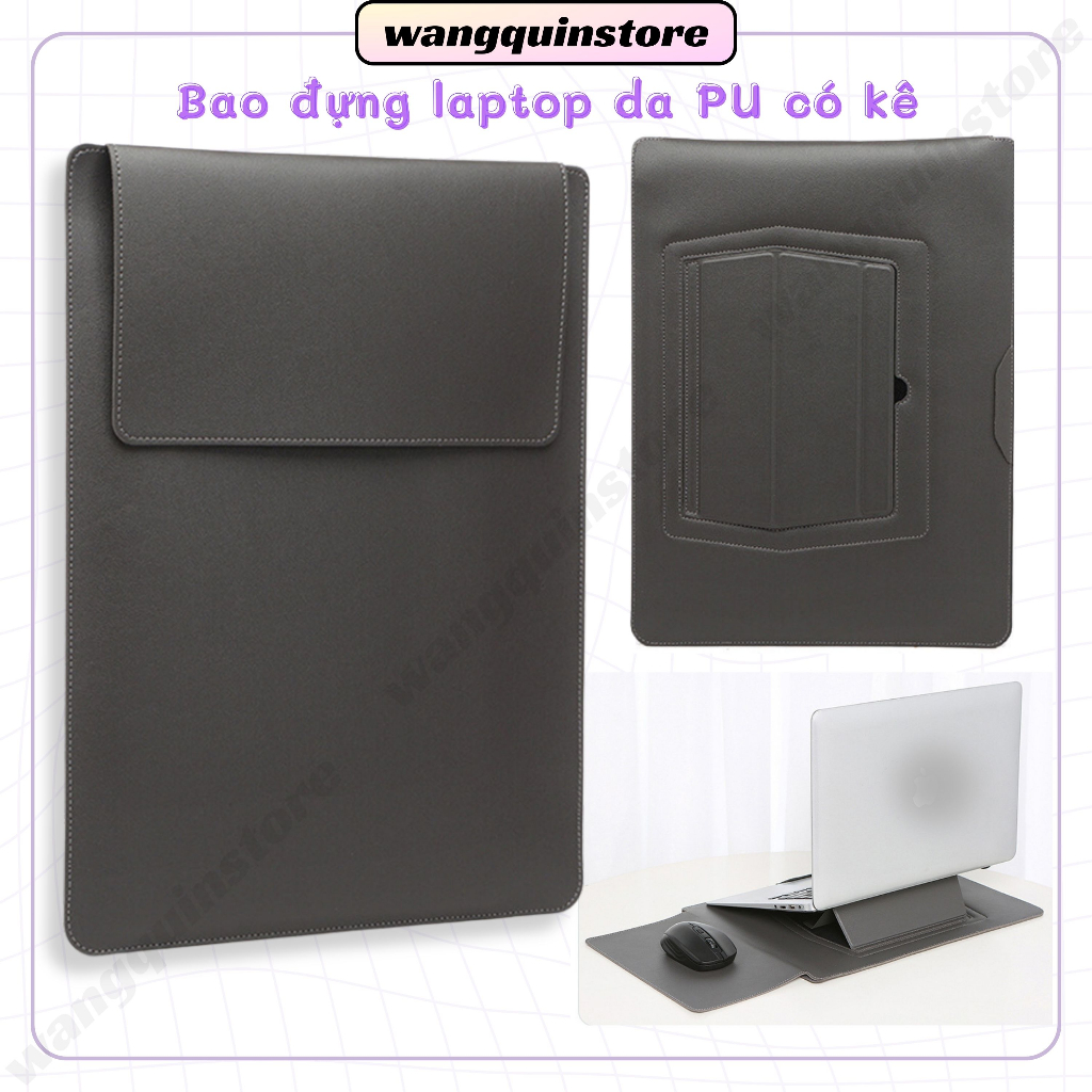 Bao da laptop Macbook Laptop Surface đa năng giá đỡ, lót chuột da PU ...