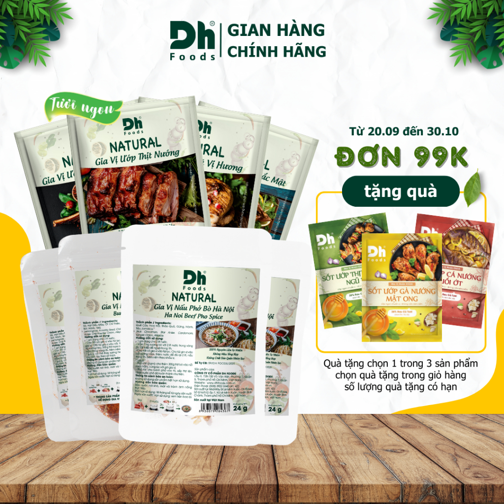 Hộp Gia Vị Nấu Ướp Dh Foods - Set 2 loại nguyên liệu nấu Phở - Bún Bò ...