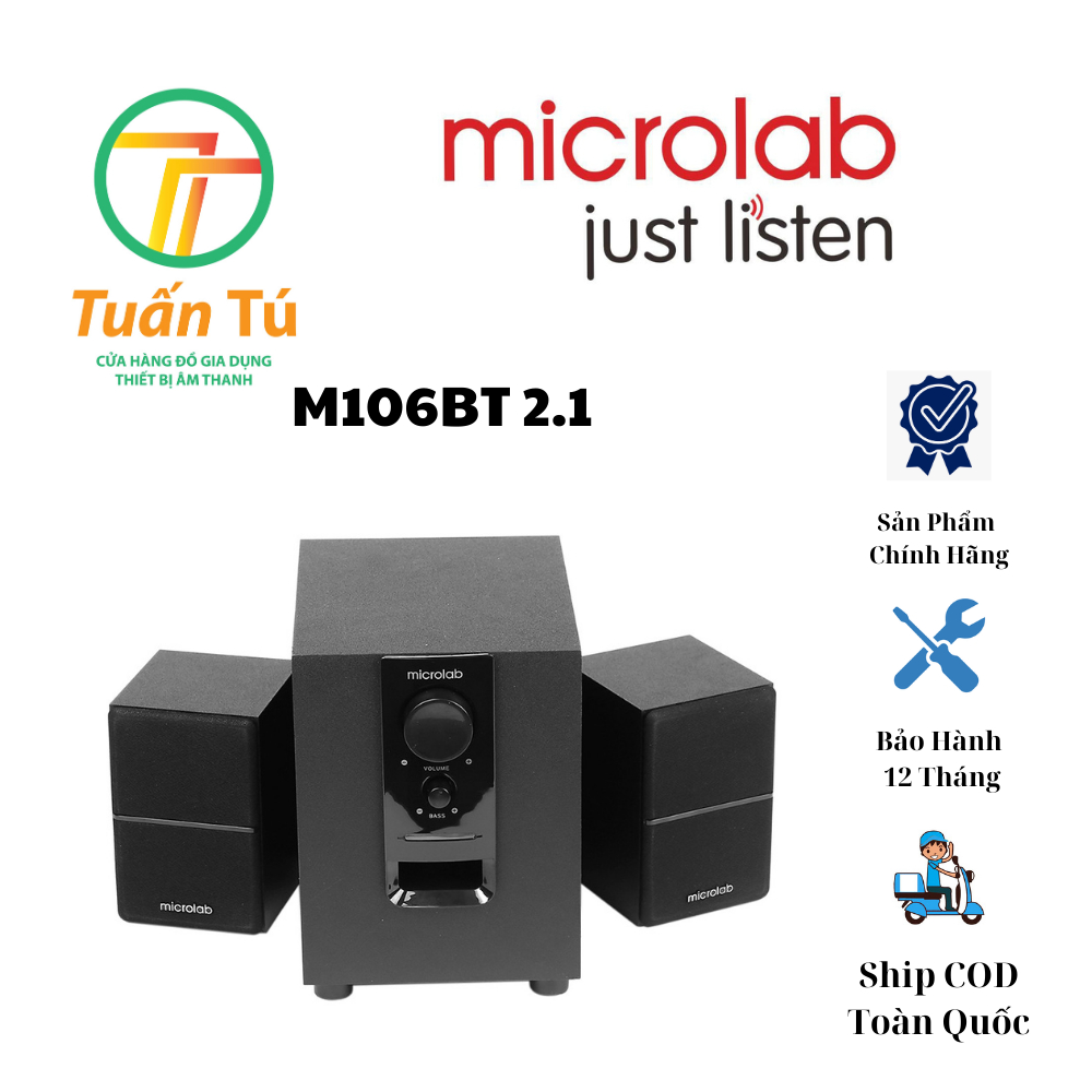 Loa vi tính Microlab M106BT 2.1 Bluetooth 4.0 công suất 10W (Đen) - Hãng phân phối chính thức ...