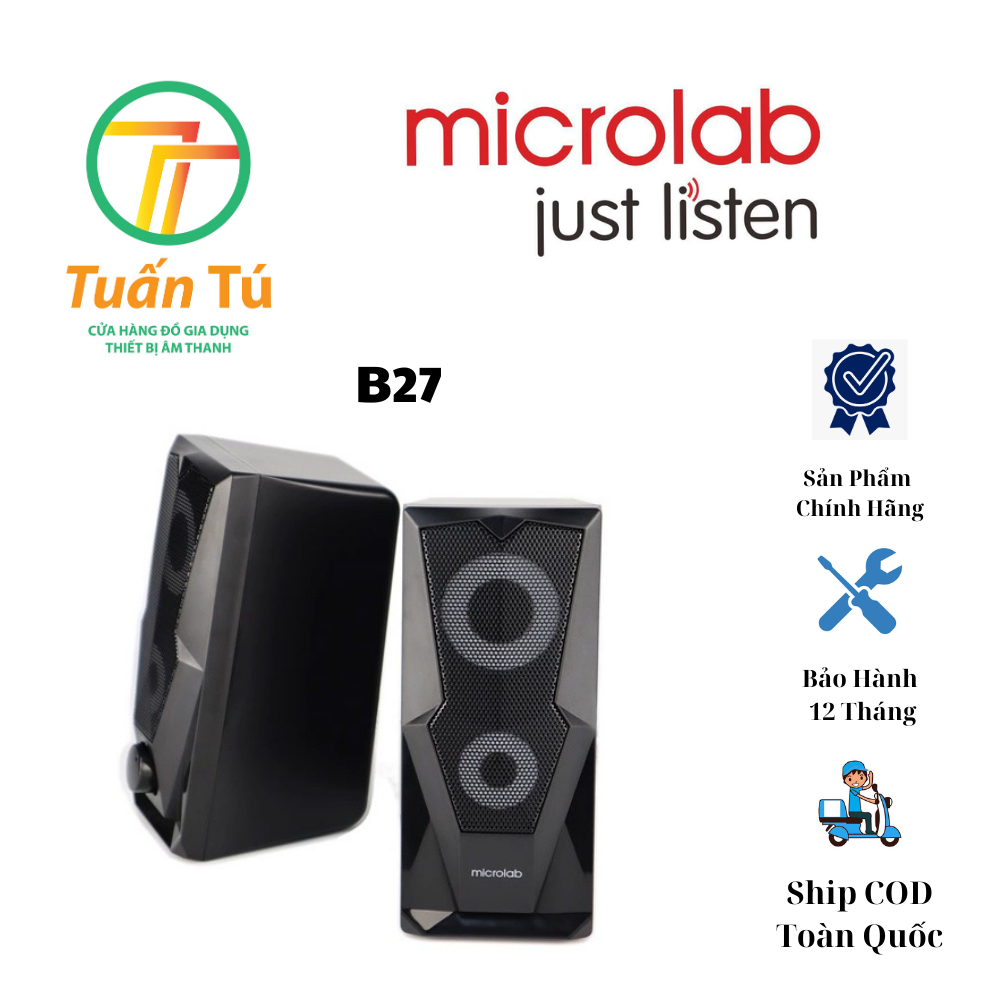 Loa vi tính Microlab B27 2.0 công suất 10W đèn LED thời trang - Hàng chính hãng BH 12 tháng ...