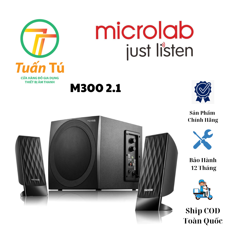 Loa vi tính Microlab M300 2.1 - Công suất 38W RMS Âm thanh đỉnh cao - Hàng chính hãng BH 12 ...