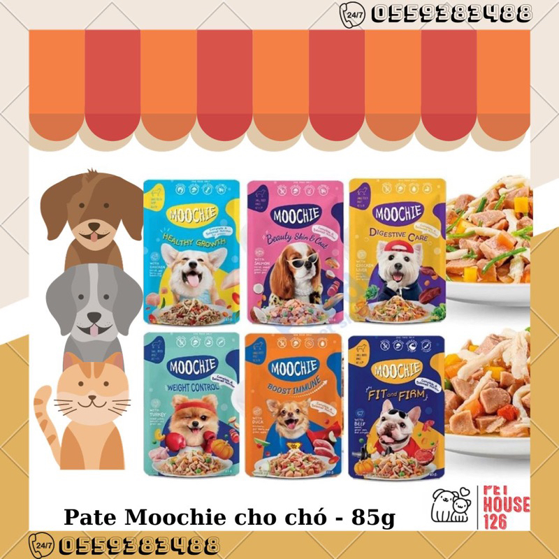 Pate Moochie cho chó nhiều vị dạng gói 85g - Thức ăn cho chó - Pate chó ...