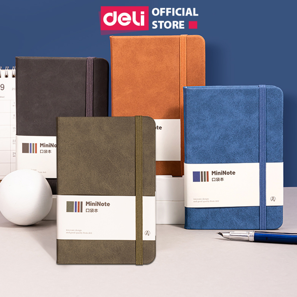 Sổ Tay Bìa Da Mini A6 Cao Cấp Deli - 192 Trang 80gsm - Sổ Da Ghi Chép ...
