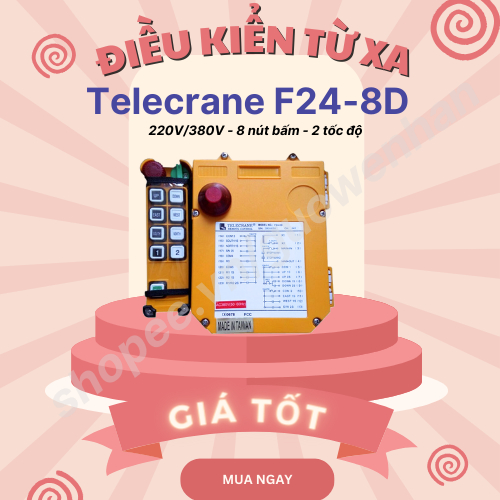 Điều Khiển Từ Xa 2 Cấp Độ Telecrane F24-8D/380V Cho Cầu Trục, Palang, Tời Điện | Shopee Việt Nam