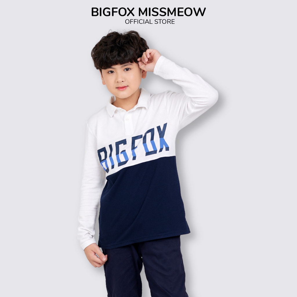 [SALE TẾT]Áo polo dài tay thu đông cho bé trai Bigfox Miss Meow mặc đi ...