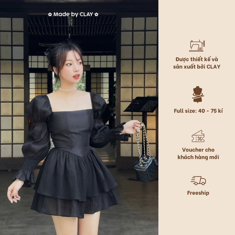 [CLAY] Tracy Dress - Váy nữ thiết kế dáng Jumpsuit tay bồng dài cách ...