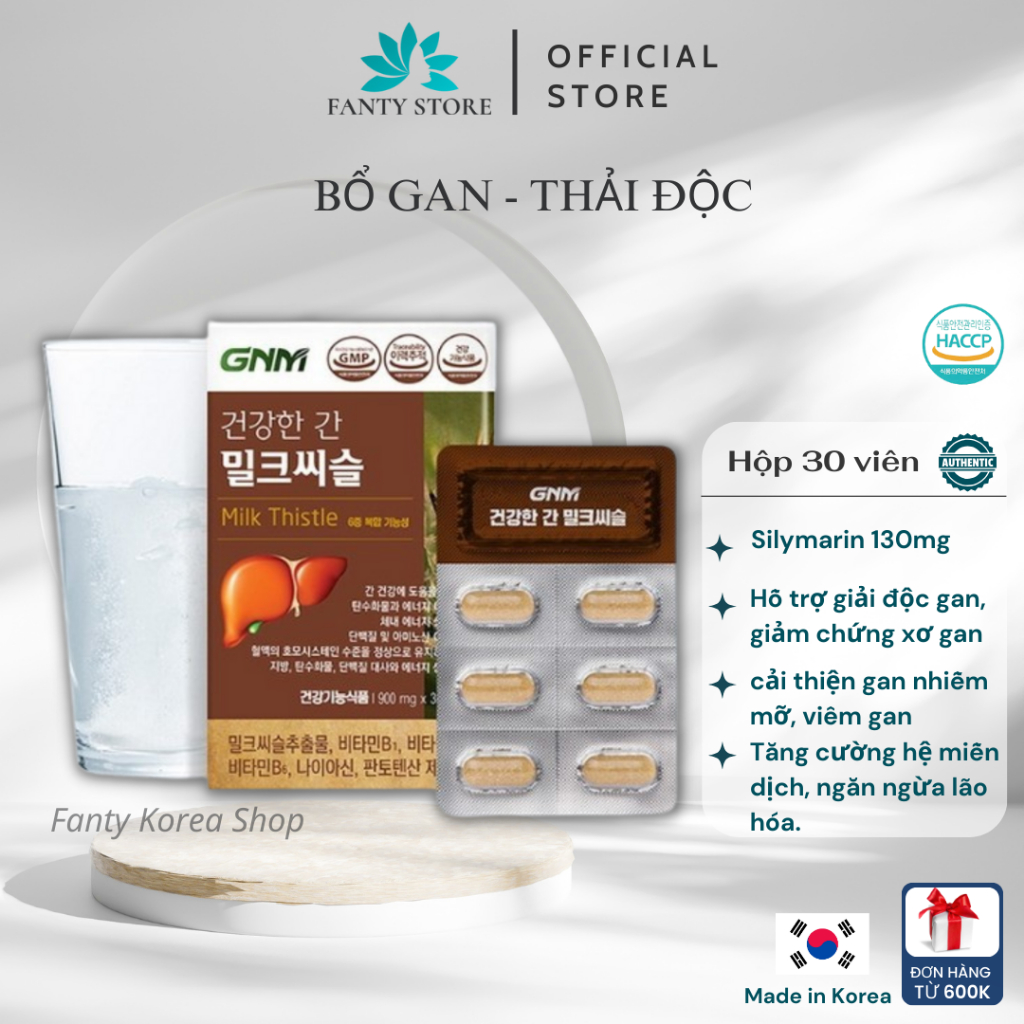 Viên uống bổ Gan, thải độc GNM Natural MilkThistle Hàn Quốc 30v | Shopee Việt Nam