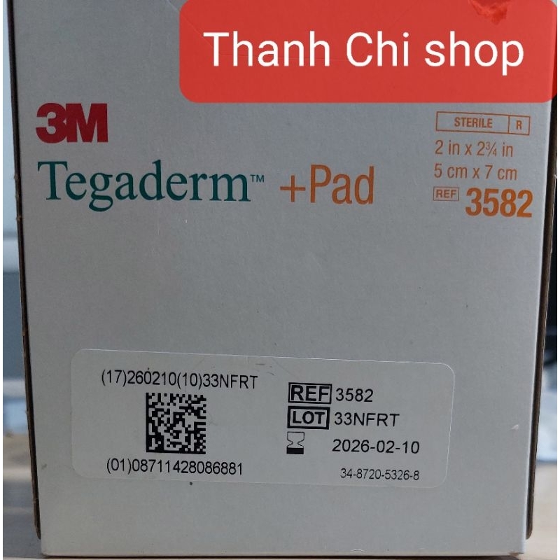 1 hộp 50 miếng Băng dán trong suốt có gạc vô trùng 3M Tegaderm pad 3582 ...