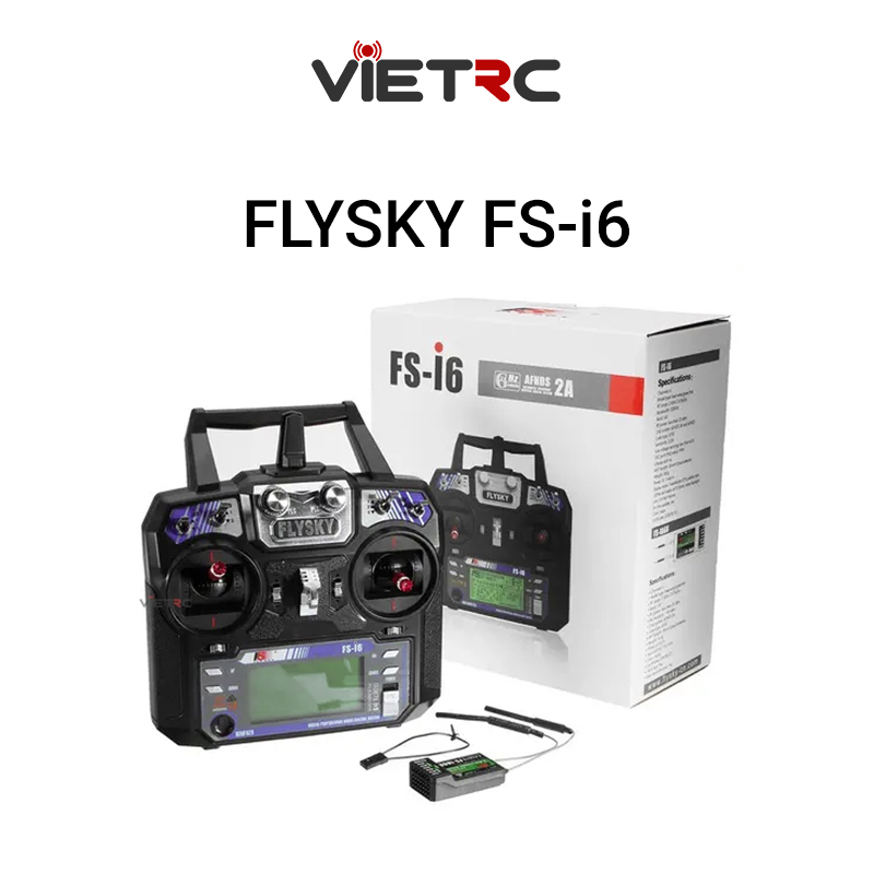 Bộ tay điều khiển 6 kênh Flysky i6 (FS-i6) + mạch thu iA6B ráp máy bay điều khiển từ xa (chính ...