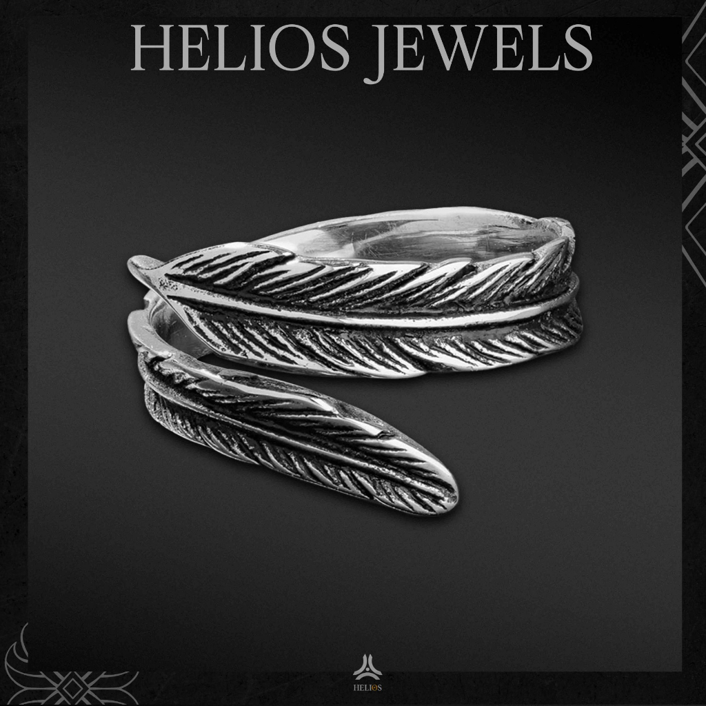 Nhẫn thời trang nam Helios Jewels Basic Feather - Chất liệu Thép không ...