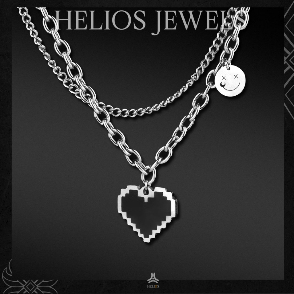 Dây chuyền nam, nữ Helios Double Chain Heart DCN258 | Shopee Việt Nam
