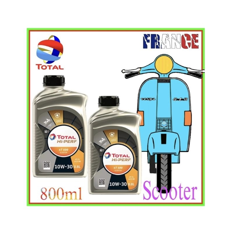 Dầu nhớt xe GA TOTAL 0.8L lít HI-PERF 4T SCOOTER 10W30 4T 500 SL MB | Shopee Việt Nam