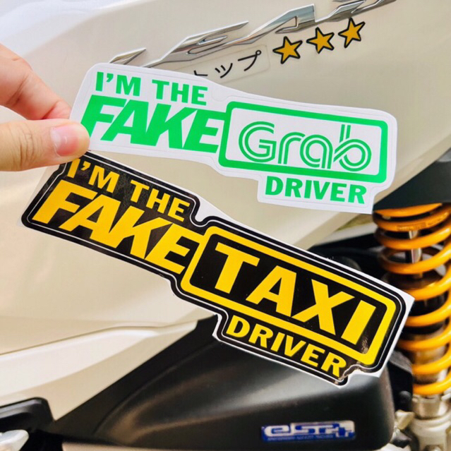 Tem Logo Decal Sticker Fake Grab - Taxi Decal Không Thấm Nước Bền Màu ...