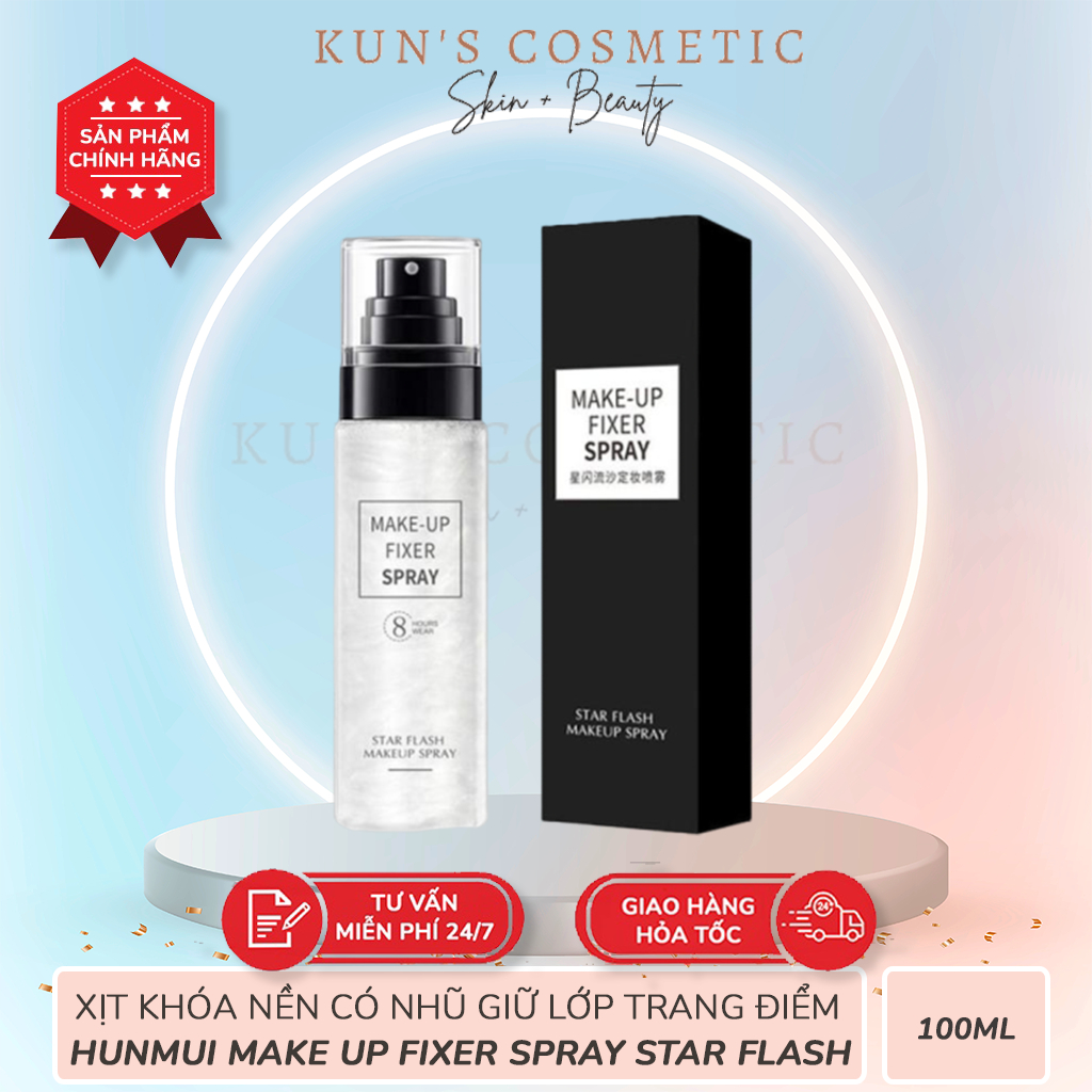 Xịt Khóa Nền Có Nhũ Giữ Lớp Trang Điểm HUNMUI Make Up Fixer Spray Star ...