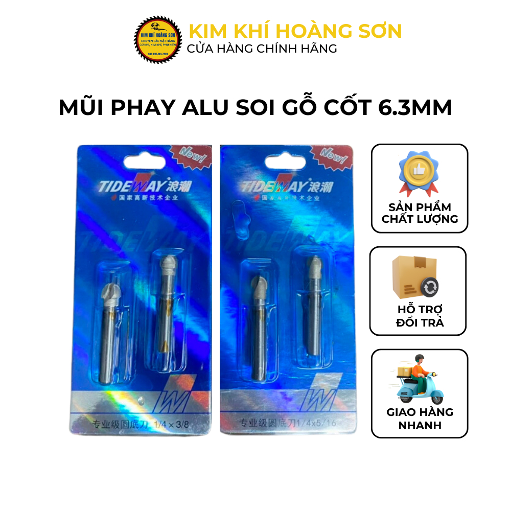 Mũi phay alu soi gỗ quả đào tròn lưỡi phay rãnh dao cầu TIDEWAY cốt bé ...