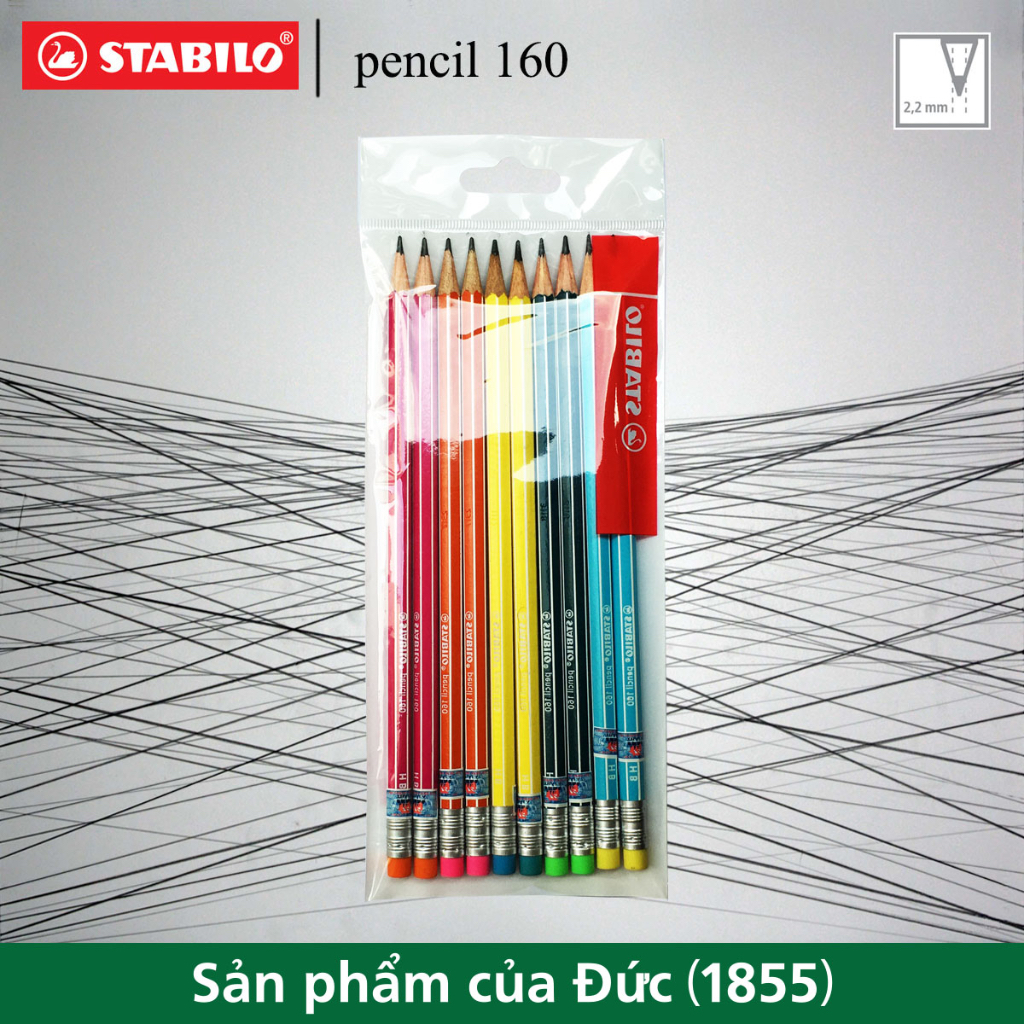 Bộ 10 cây bút chì gỗ STABILO pencil 160 HB | Shopee Việt Nam