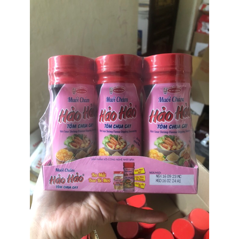 6 hũ muối hảo hảo chua cay chuẩn cty acecook,mẫu mới chai cao hơn ...