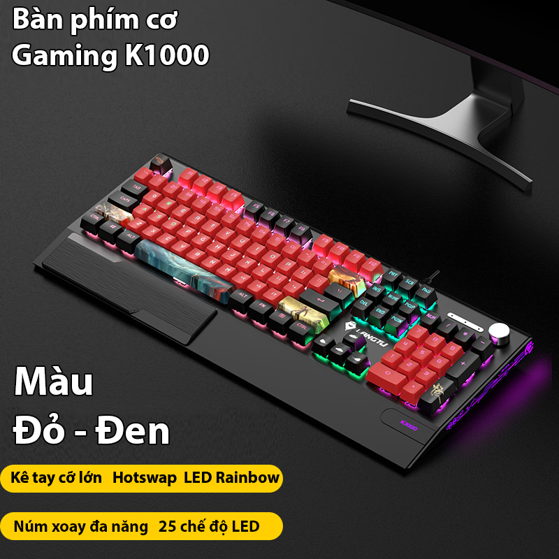Bàn phím cơ Coputa bàn phím máy tính chơi game có dây full LED Langtu ...