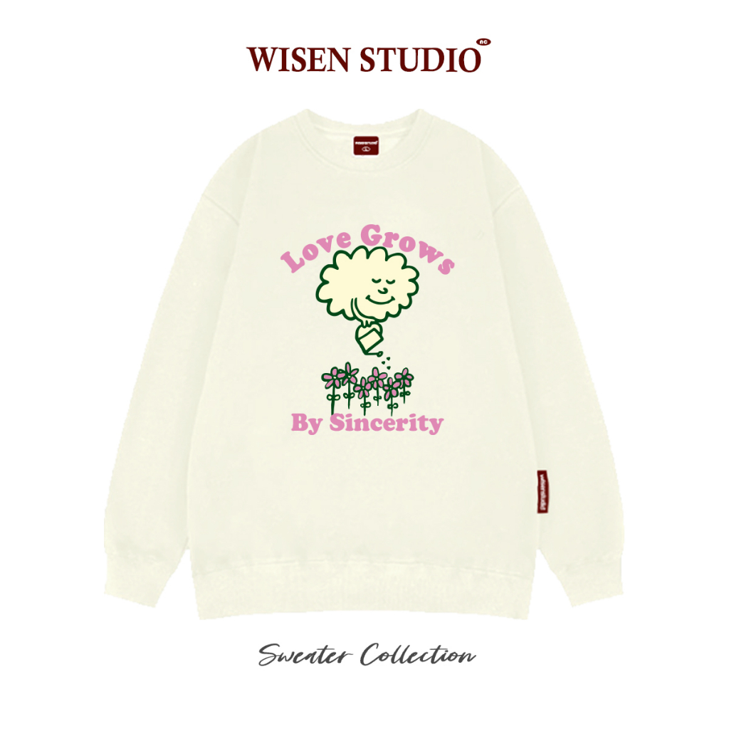 Áo sweater local brand WISEN nỉ bông dày form rộng oversize unisex mẫu ...