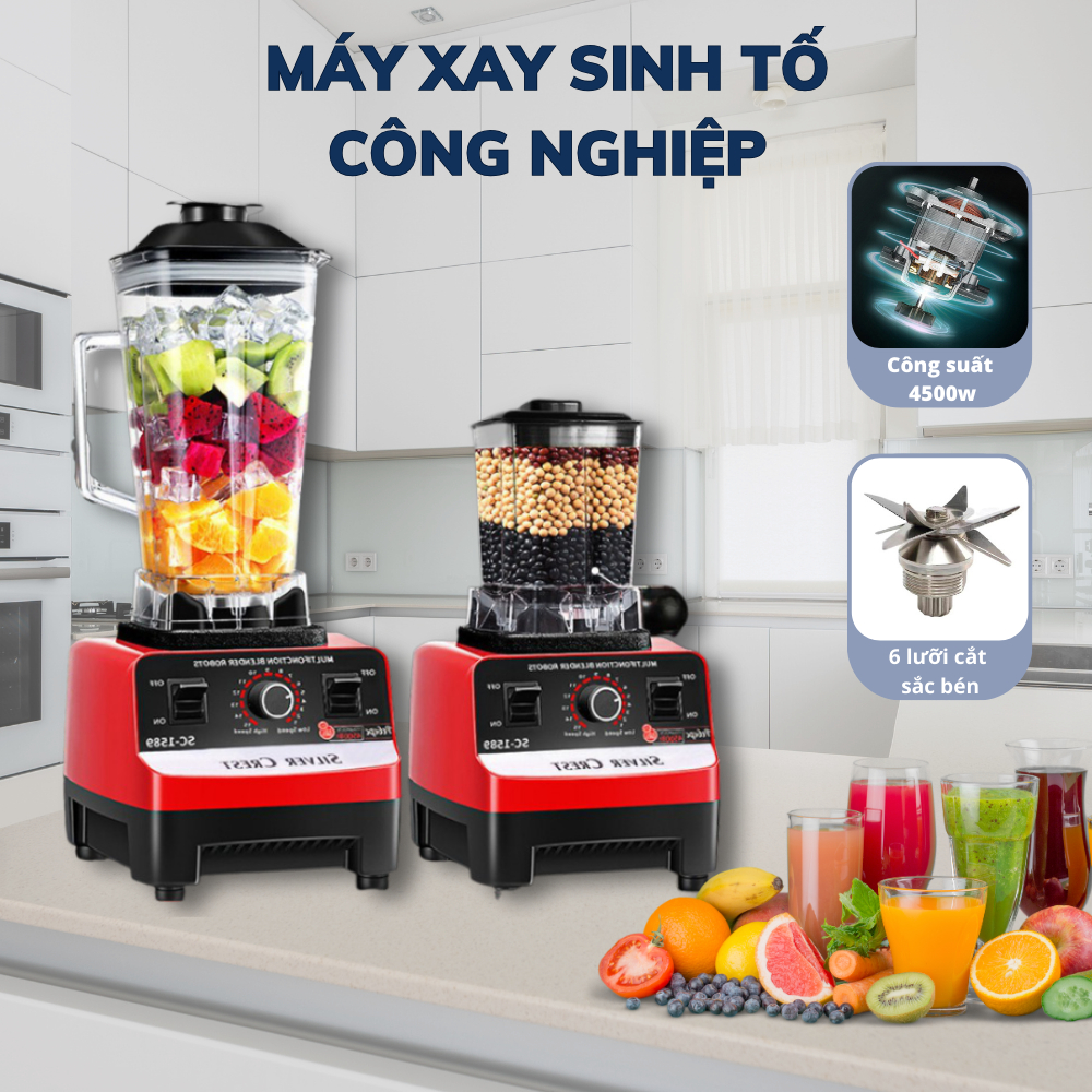 Máy Xay Công Nghiệp Loại Lớn, Dung Tích 2 Lít, Công Suất 4500W, Xay Đa ...