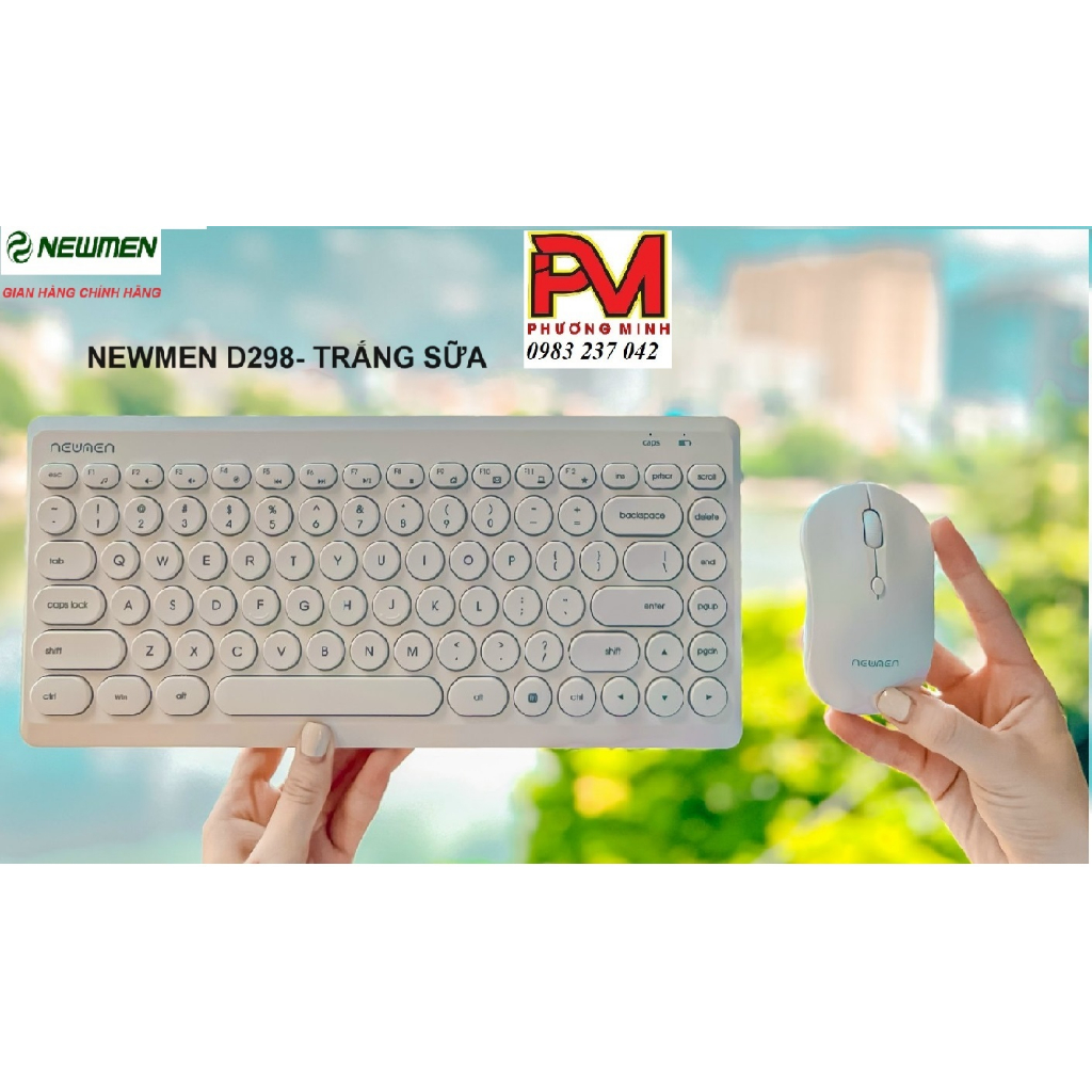 Combo phím và chuột không dây siêu đáng yêu NEWMEN K928 D928 (hồng, đen, trắng) _Hàng chính hãng ...