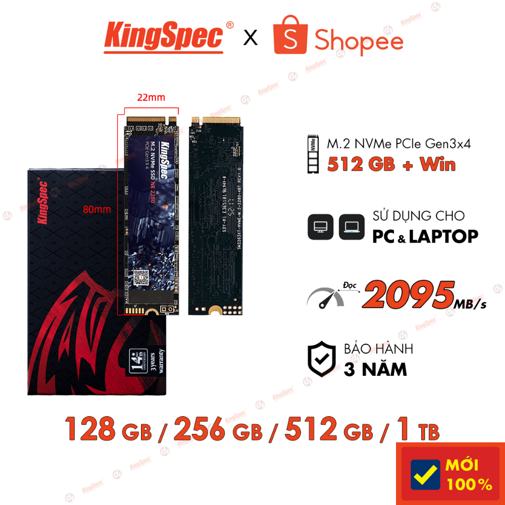 Ổ cứng SSD KingSpec M2 NVMe 128GB / 256GB / 512GB / 1TB / 2TB [ NE-Series ] - Hàng Chính Hãng ...