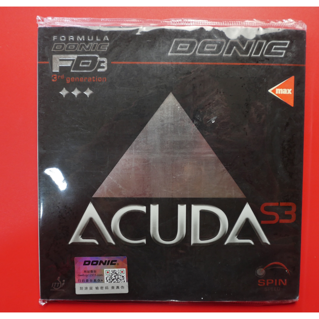 Mặt vợt bóng bàn DONIC ACUDA S3 chính hãng, độ bám cao, dòng mặt vợt ...