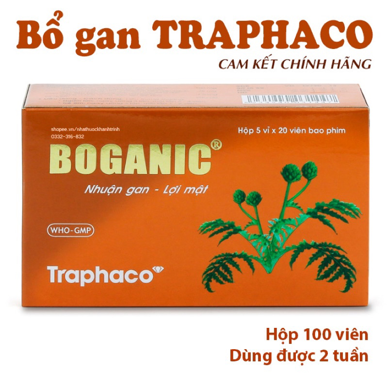 Viên uống bổ gan BOGANIC của Traphaco (hộp 100 viên nén bao phim ...