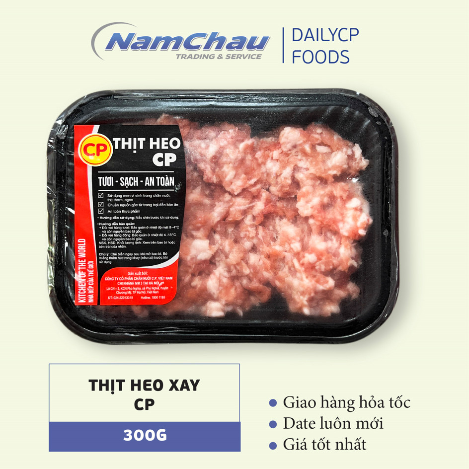 Thịt heo xay CP khay 300gr/ thịt heo tươi C.P xay sẵn [HN giao hỏa tốc ...