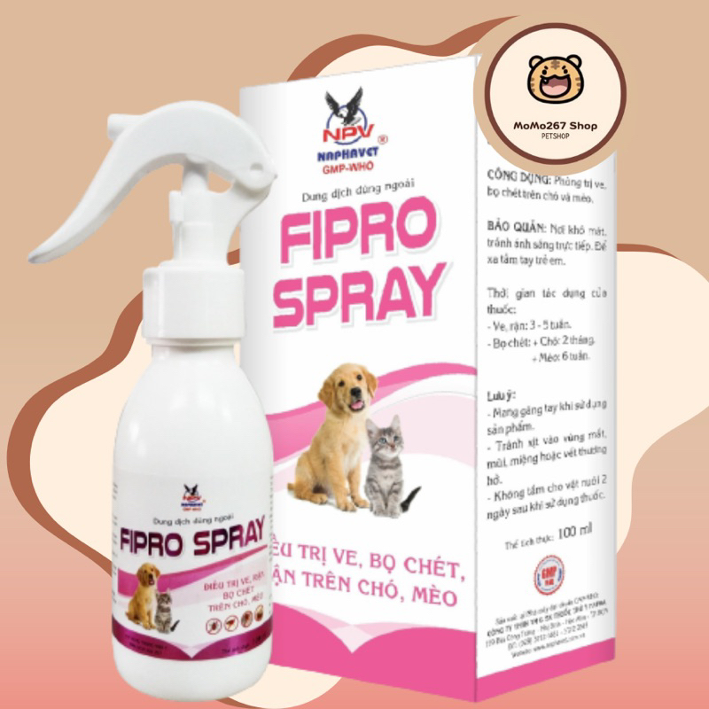 FIPRO SPRAY 100ml - Chai xịt ve, rận, bọ chét cho chó mèo | Shopee Việt Nam