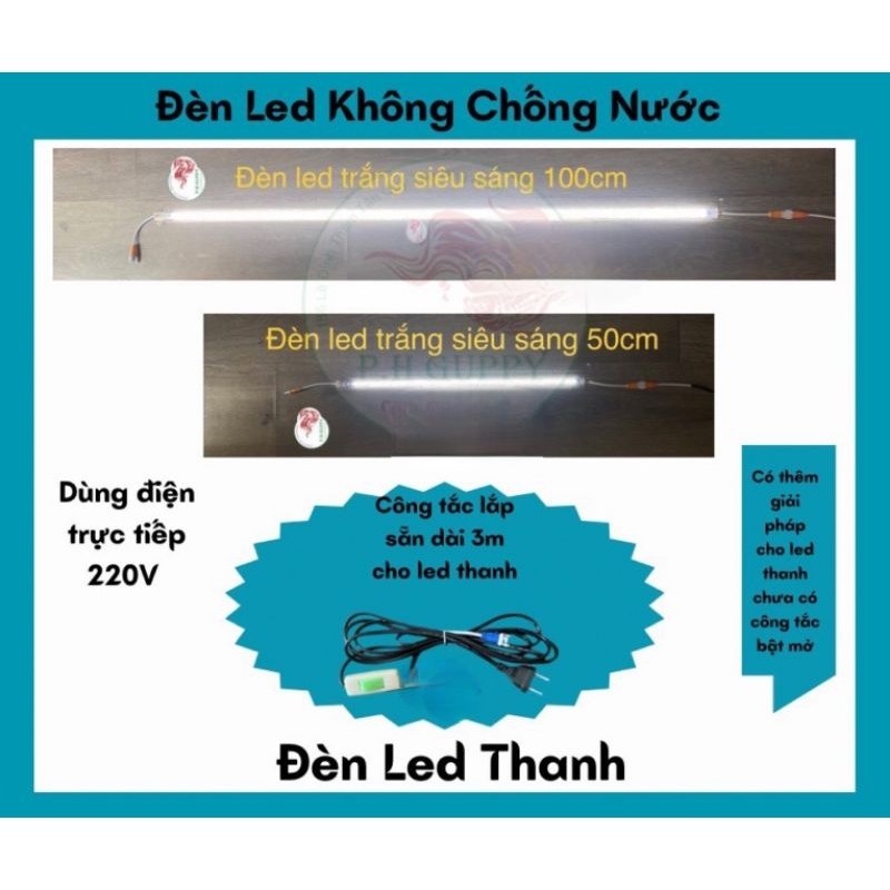 Đèn led thanh 220v 1m 50cm siêu sáng màu trắng led thanh 220v bọc nhựa ...
