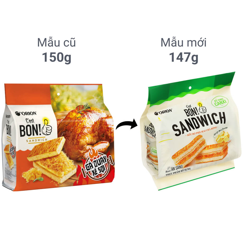 Bánh sandwich Orion Bon! gà quay xé sợi gói 150g (6 cái) | Shopee Việt Nam