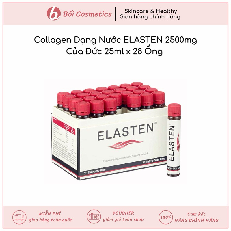 Collagen Dạng Nước ELASTEN 2500mg Của Đức 25ml x 28 Ống | Shopee Việt Nam