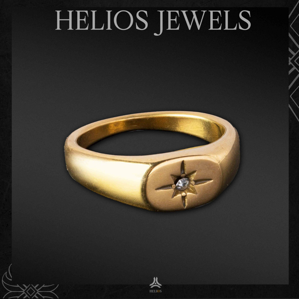 Nhẫn thời trang nam nữ Helios Minimal Star Vàng | Shopee Việt Nam