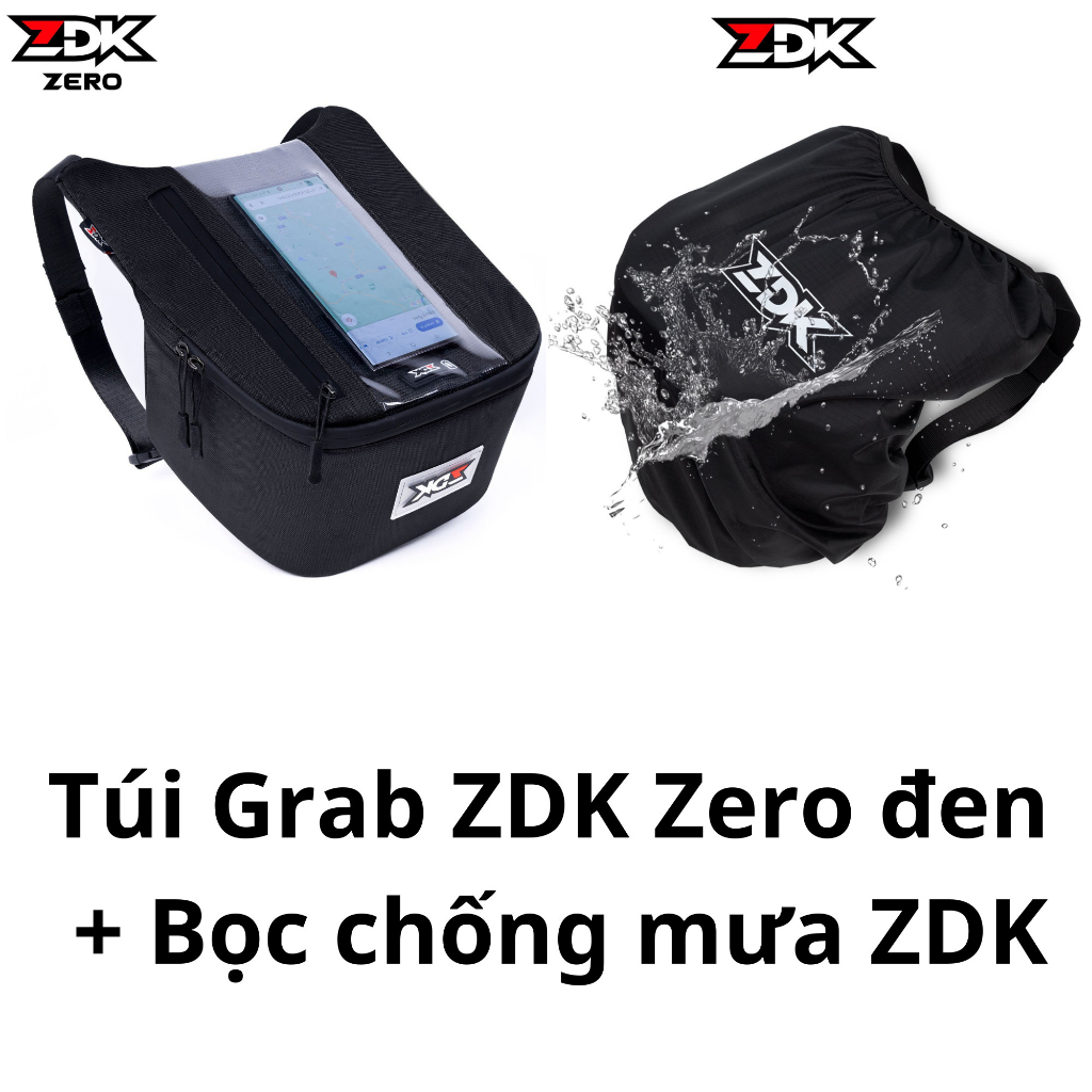 Túi treo đầu xe máy ZDK và túi mini ZDK K1 có lỗ sạc và ngăn đựng đồ tiện dụng chống mưa nhẹ ...