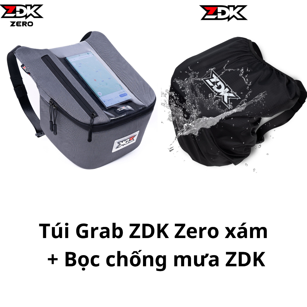 Túi treo đầu xe máy ZDK và túi mini ZDK K1 có lỗ sạc và ngăn đựng đồ tiện dụng chống mưa nhẹ ...