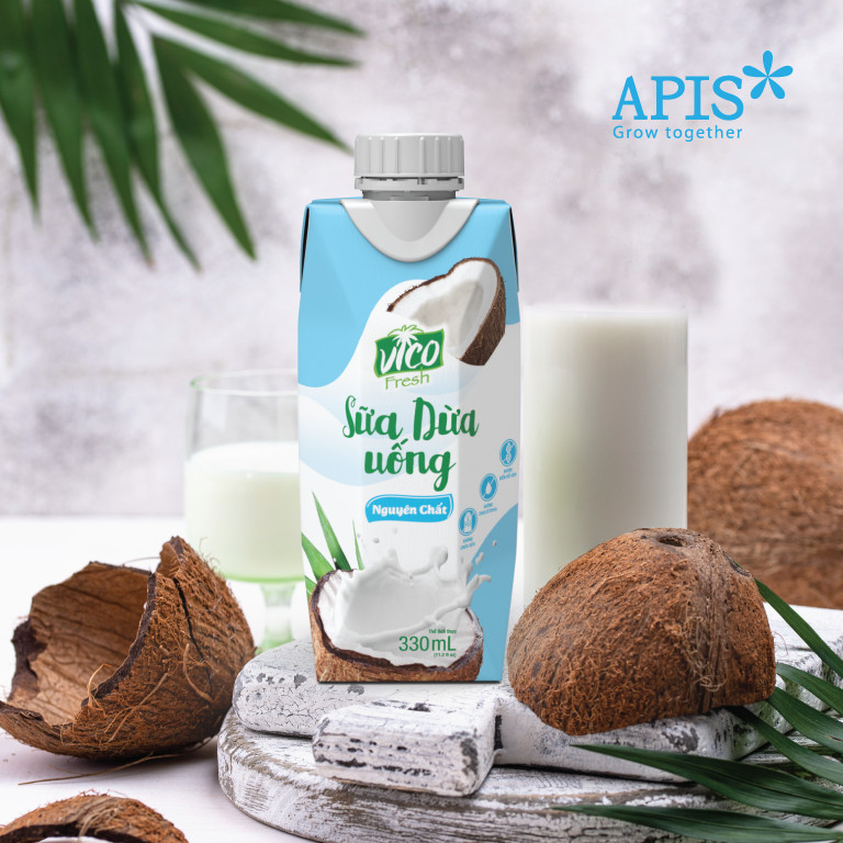 1 Hộp sữa dừa uống nguyên chất Vico fresh 330ml | Shopee Việt Nam