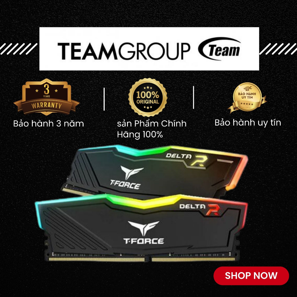 Ram DDR4 TeamGroup 8GB - 16GB/3200 T-Force Delta RGB (1x 8GB,16GB ...