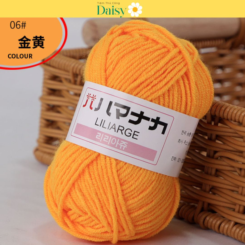 Len milk cotton hàn quốc Liliarge 25gr , cuộn len móc cho người mới bắt ...