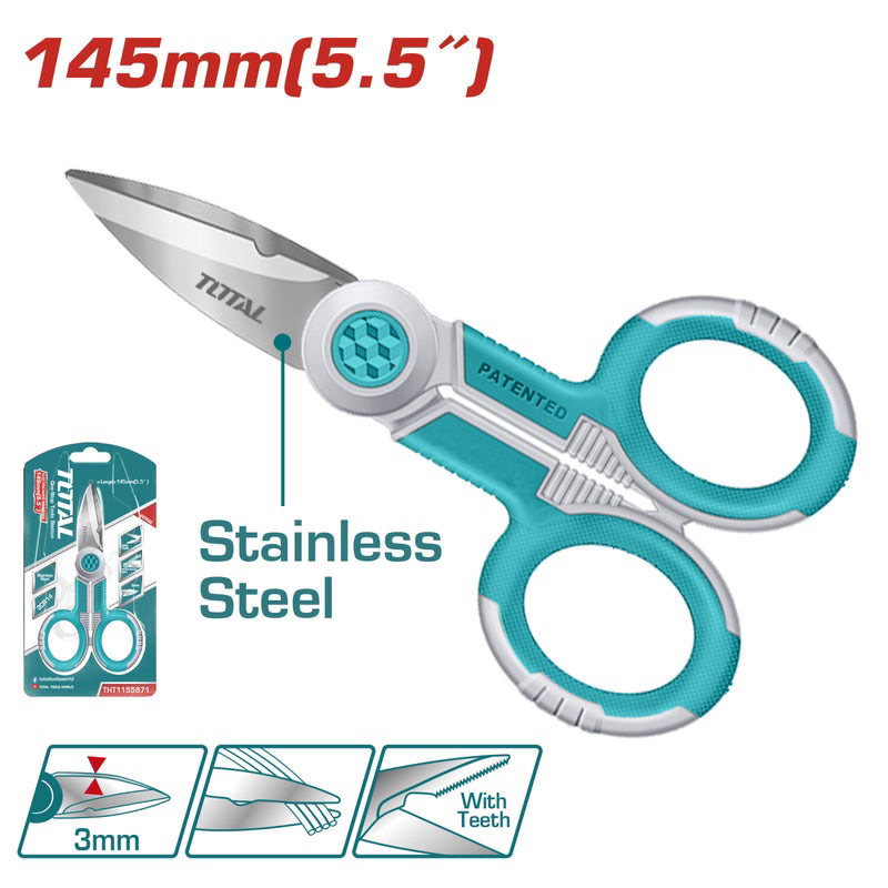 Kéo mini cho thợ điện 145mm Total THT1155871.[T4]49720 | Shopee Việt Nam