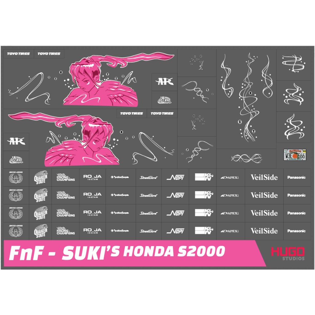 Hugo Studios Decal trượt nước Fast And Furious Honda S2000 Suki tỉ lệ 1 ...