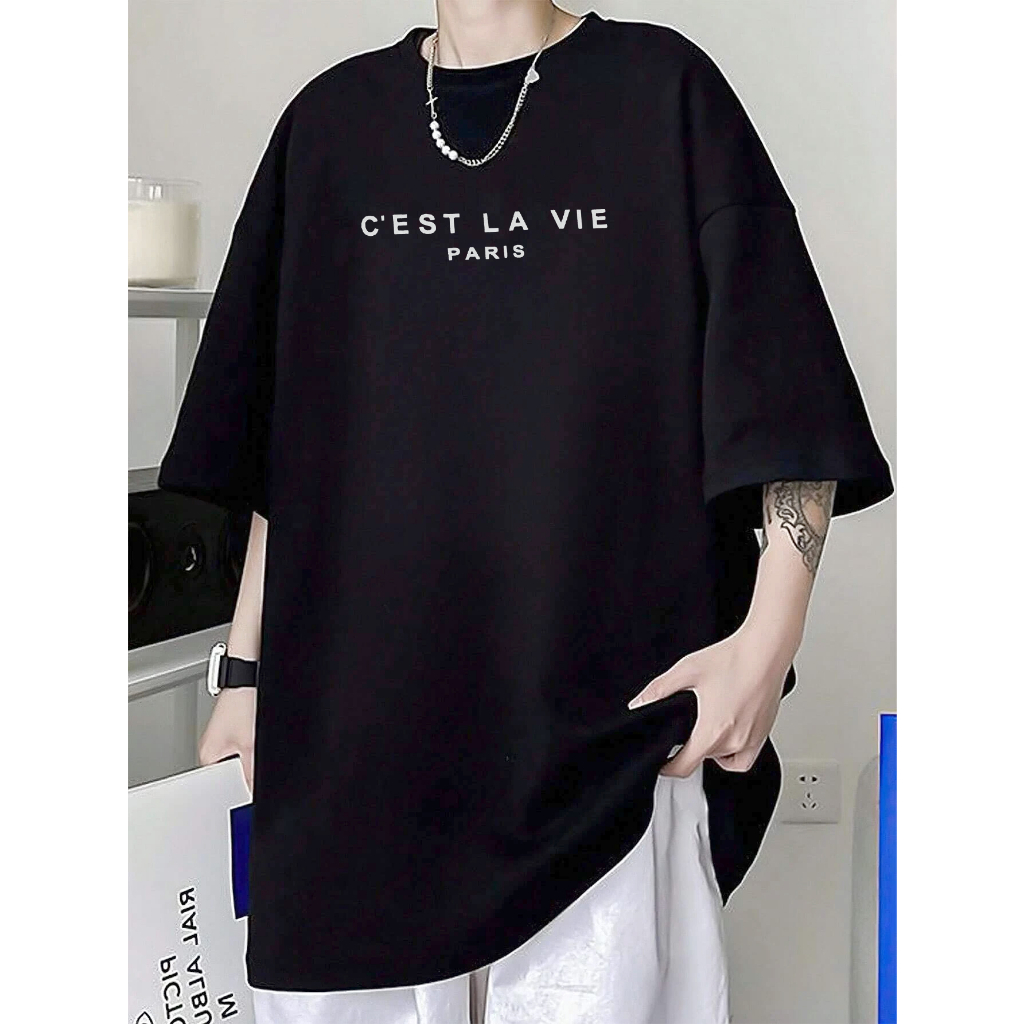 Áo thun nam, áo phông nam nữ tay lỡ form rộng cổ tròn chất cotton65 ...