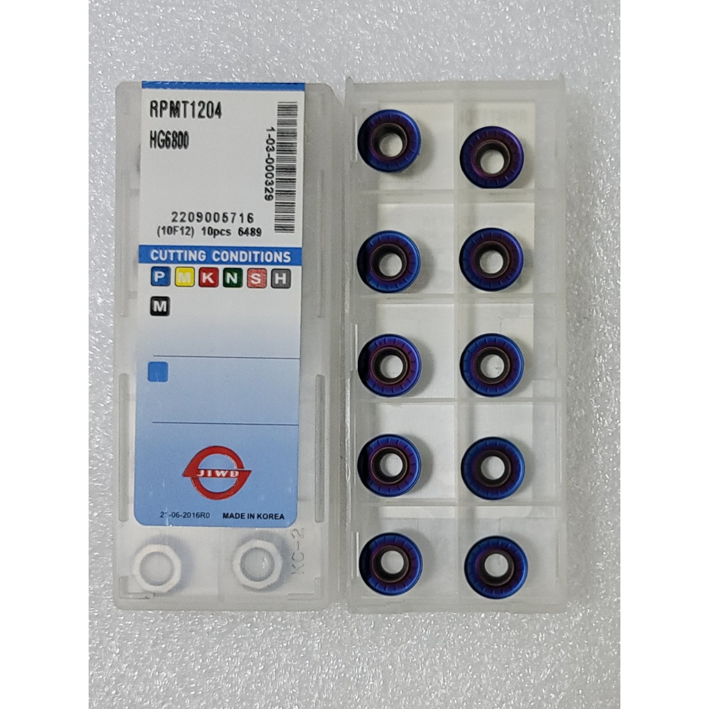 Mảnh chip phay R6 (RPMT1204) chuyên phay inox, thép cứng, thép sau ...