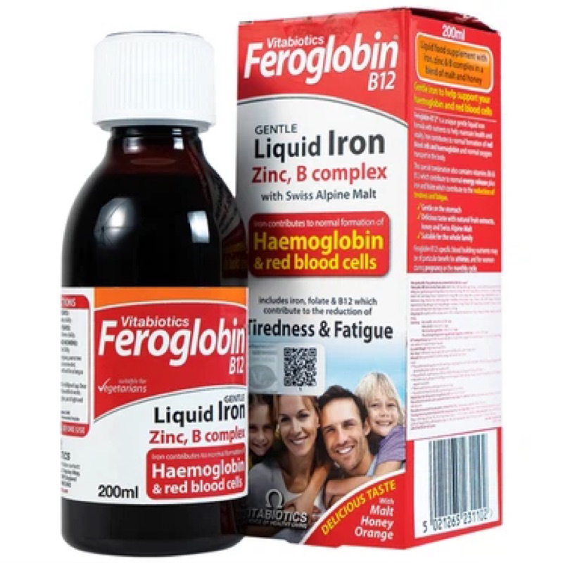 Siro bổ máu Feroglobin B12 Liquid Vitabiotics bổ sung sắt, acid folic ...