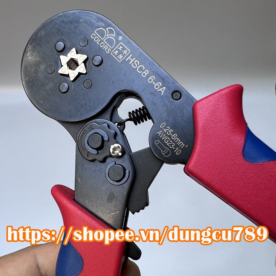 Kìm bấm cos Pin tròn rỗng HSC8 6-6A - 6 cạnh - Fasen - 0.25 - 6mm2 ...