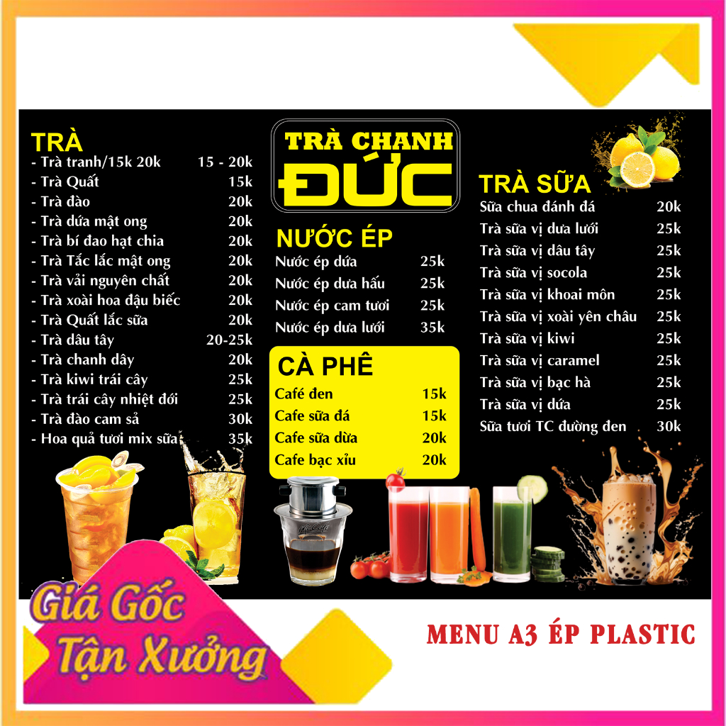 IN MENU ÉP PLASTIC A3 | Shopee Việt Nam