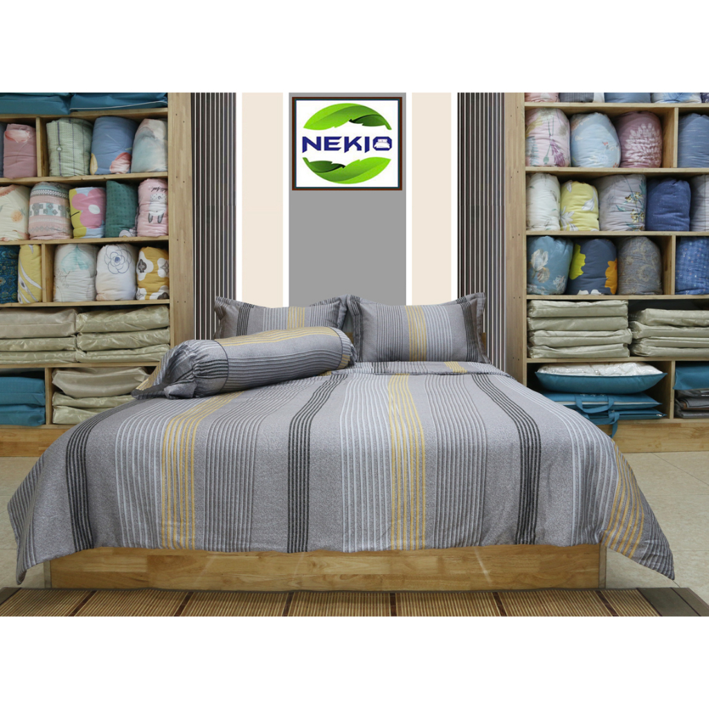 Bộ chăn ga gối Lụa Tencel Nekio Nhật Bản, vải gỗ khuynh diệp, mềm mại ...