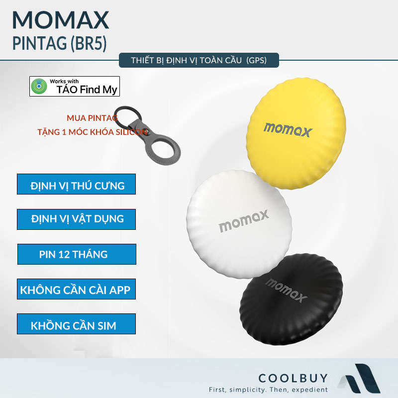 Thiết Bị Định Vị GPS Momax PINTAG (BR5) Không Cần Sim Giúp Định Vị Xe Máy - Trẻ Em -Thú Cưng ...