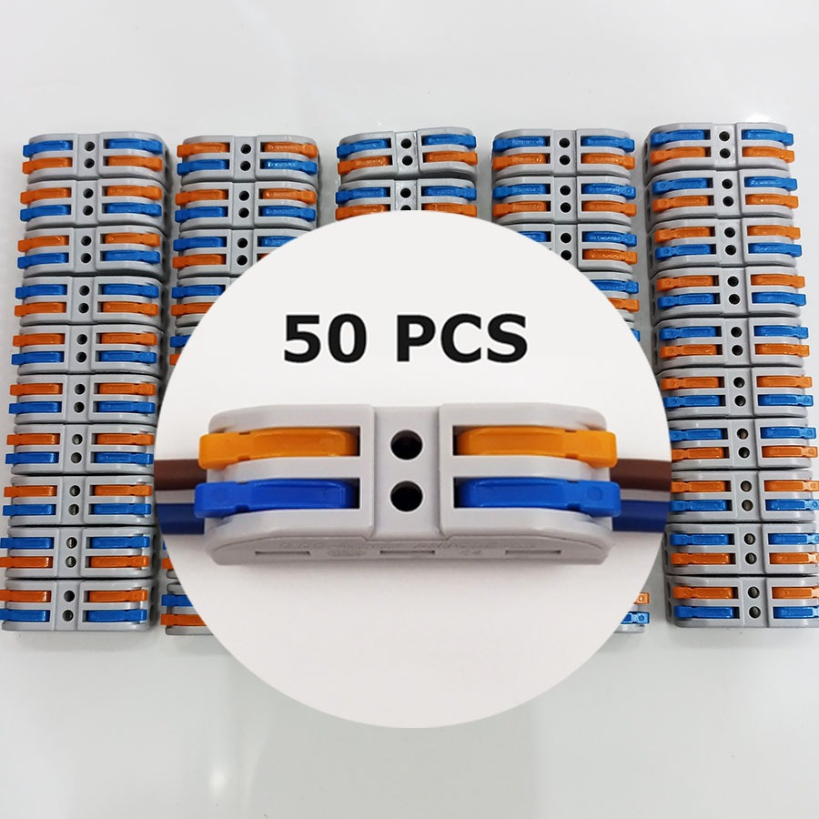 50 chiếc Cút nối dây điện đôi 2P KV212 2 cổng vào 2 cổng ra - kẹp nhanh PCT-222 | Shopee Việt Nam